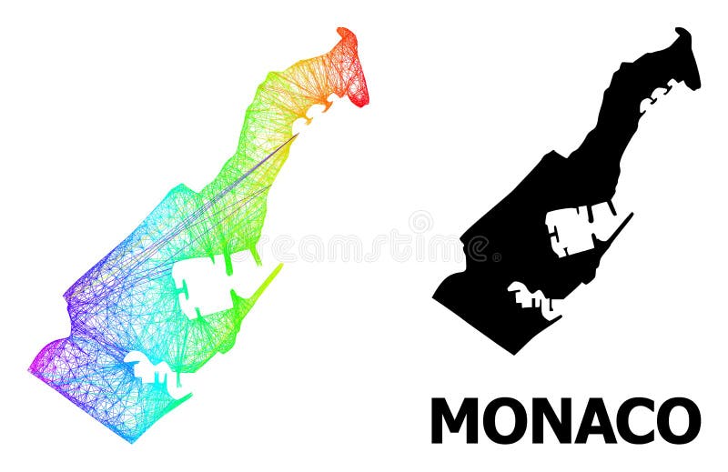 Linear Map of Monaco with Spectrum Gradient Stock Vector - Illustration ...