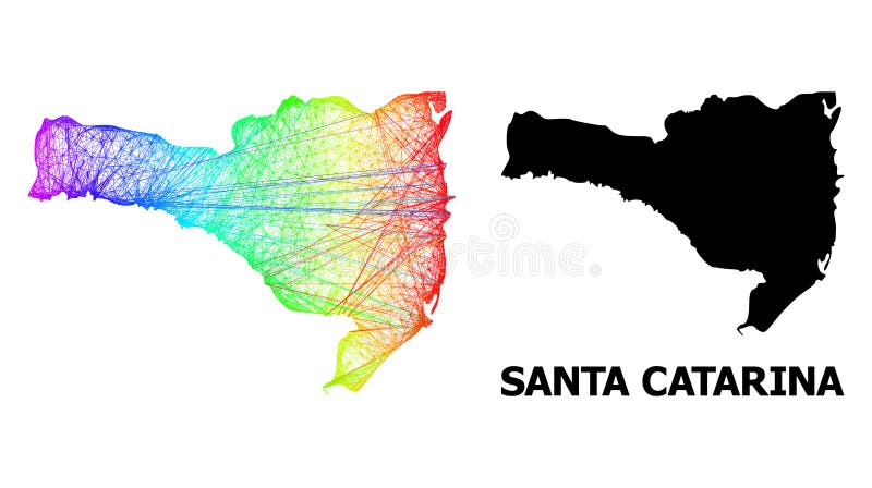 Linear Map of Santa Catarina State with Spectrum Gradient Stock Vector ...