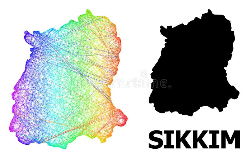 Linear Map of Sikkim State with Spectral Gradient Stock Vector ...