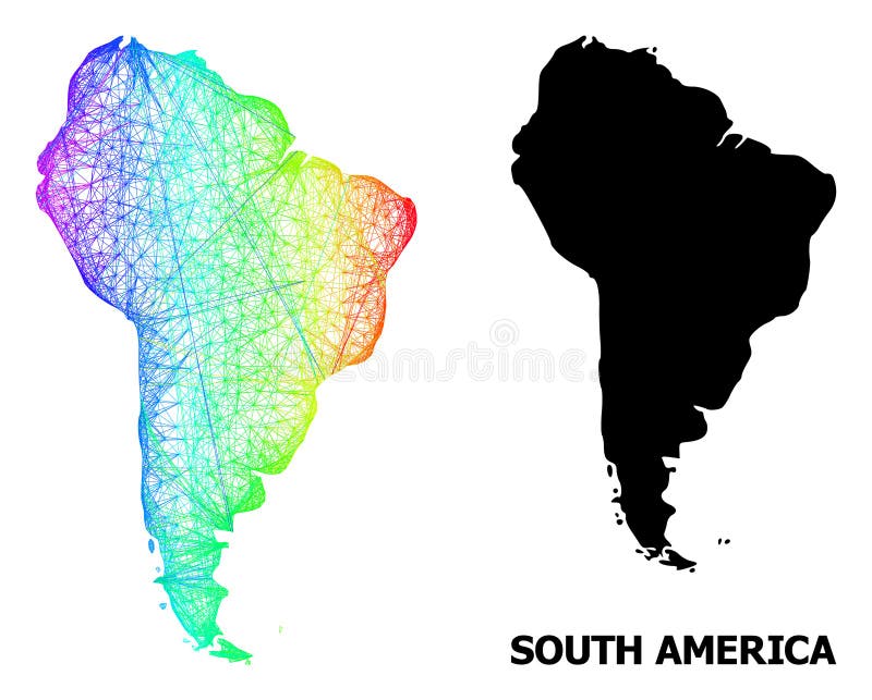 Linear Map of South America with Spectrum Gradient Stock Vector ...