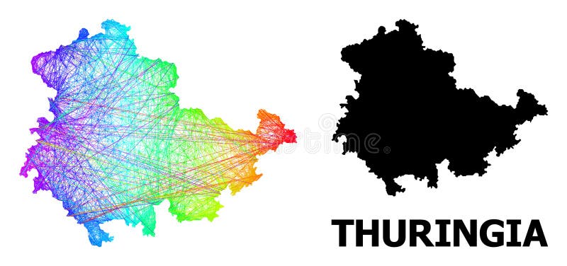 Thuringia State Administrative Map Stock Vector - Illustration of ...