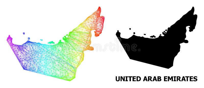 Linear Map of United Arab Emirates with Spectrum Gradient Stock Vector ...