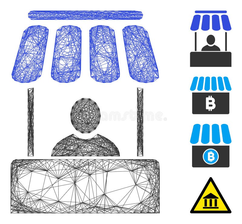Linear Market Booth Vector Mesh Stock Vector - Illustration of carcass ...