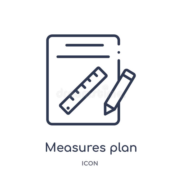 Linear Measures Plan Icon from Construction Outline Collection. Thin ...