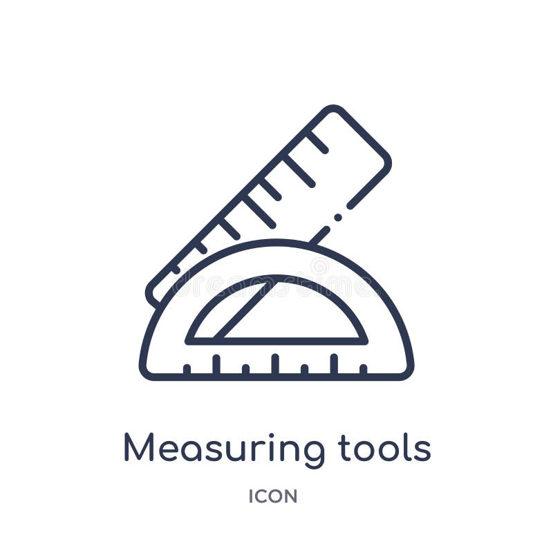 Linear Measuring Tools Icon from Education Outline Collection. Thin ...