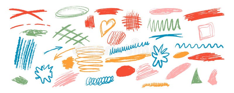 Linear Minimalist Strokes Icons on White Background Stock Vector ...