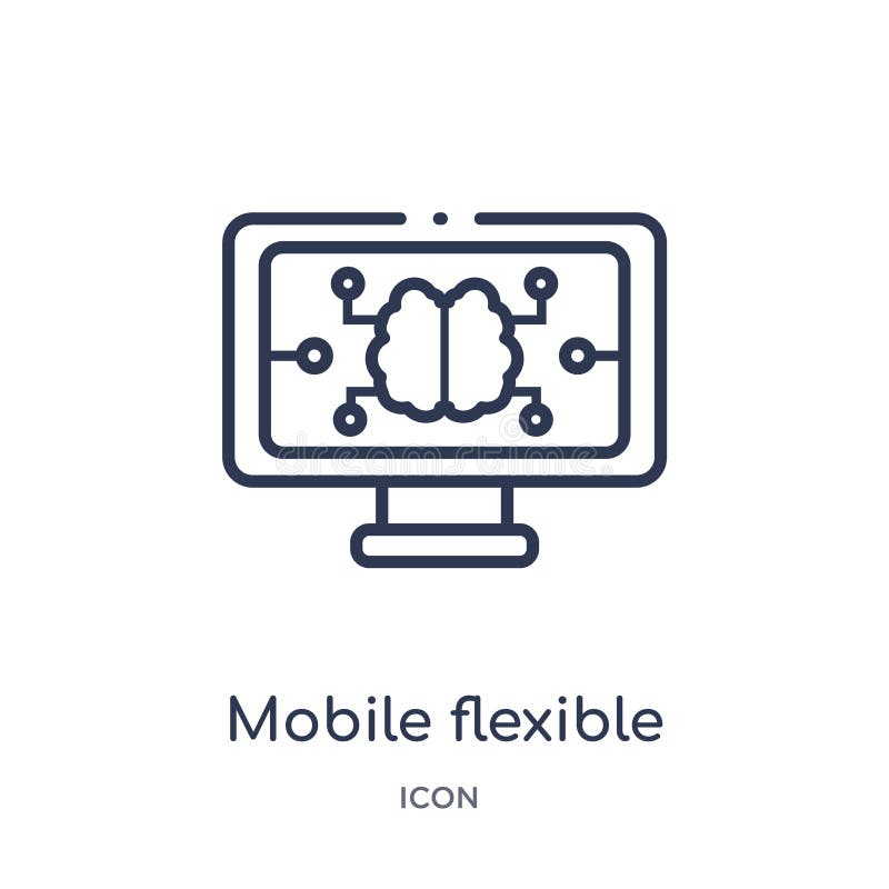 Mobile Flexible Display Vector Icon on White Background. Flat Vector ...