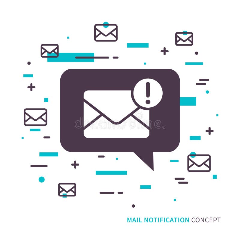Linear E-mail Notification Vector Illustration Stock Vector ...