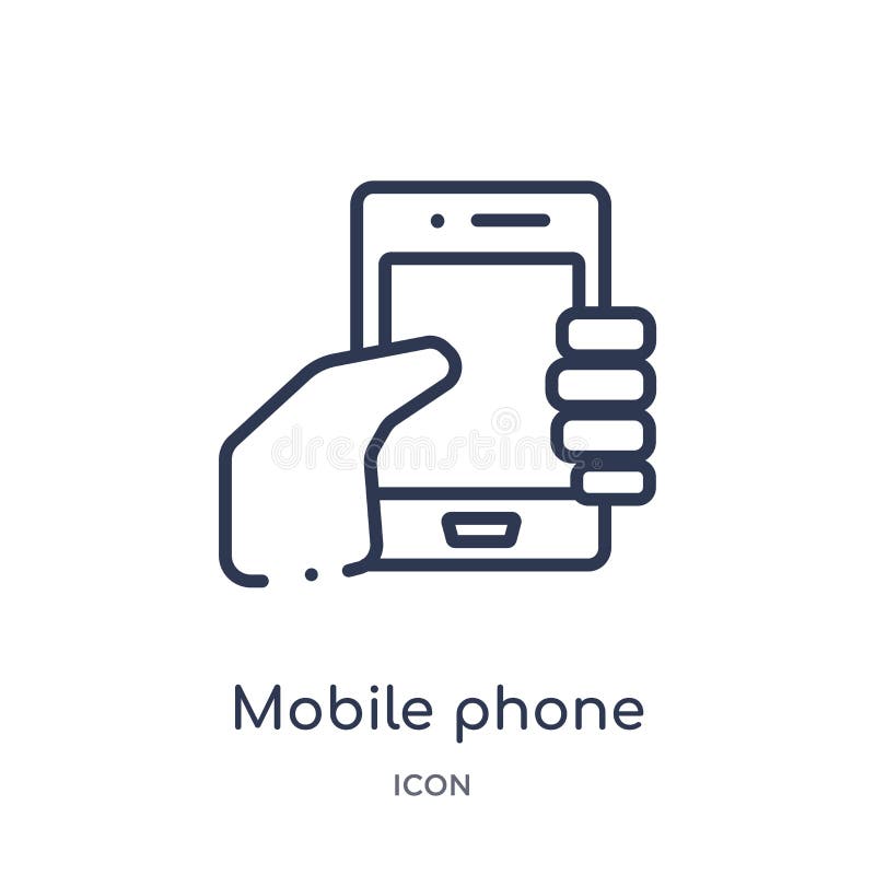 Linear Mobile Phone Icon from Customer Service Outline Collection. Thin ...
