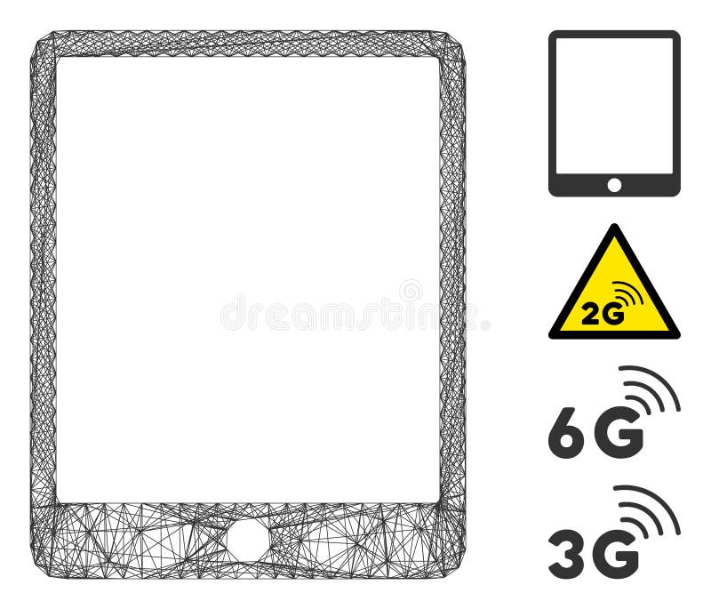 Linear Mobile Tablet Vector Mesh Stock Vector - Illustration of icon ...