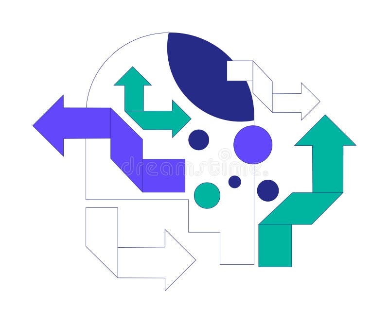 Linear Modern Arrow Shapes and Figure Composition Vector Illustration ...