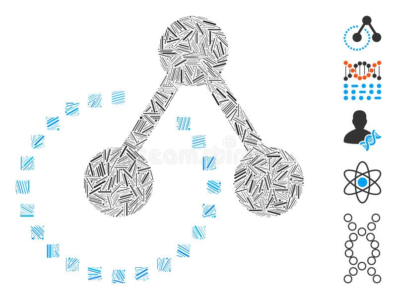 Linear Molecule Structure Icon Vector Collage Stock Illustration ...