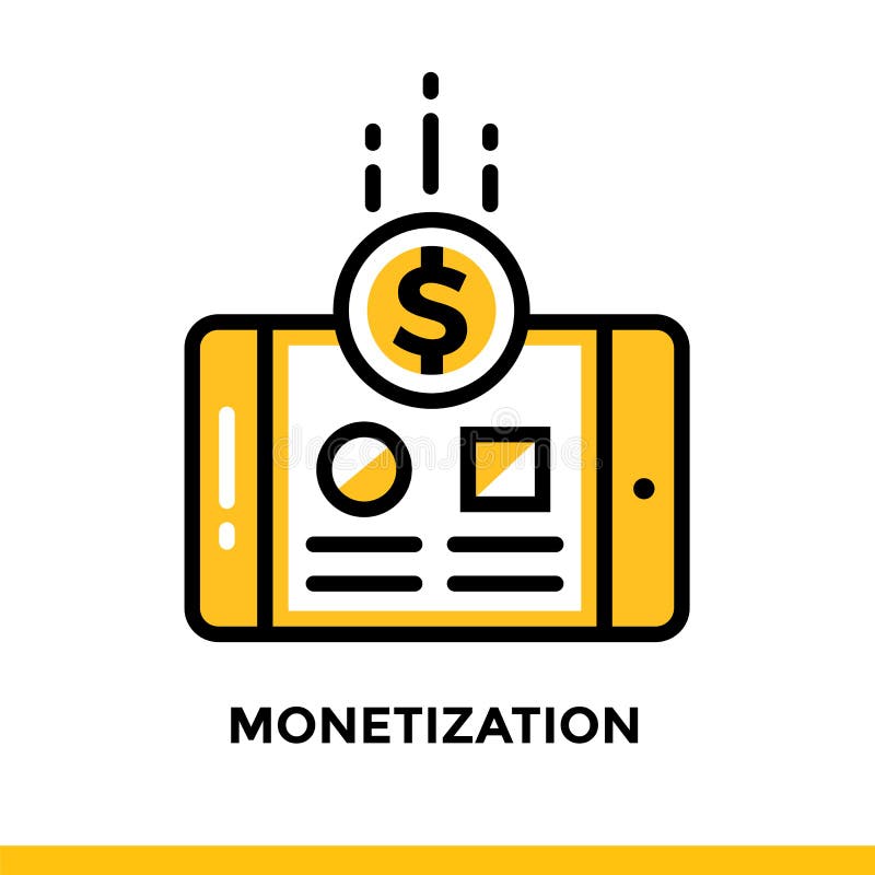 Linear Monetization Icon for Startup Business. Pictogram in Outline ...