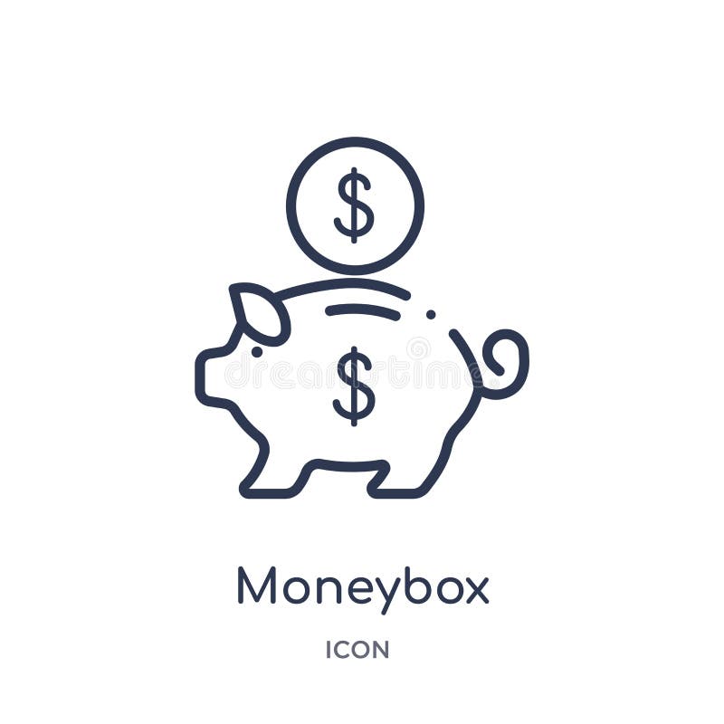 Moneybox Icon in Trendy Design Style. Moneybox Icon Isolated on White ...