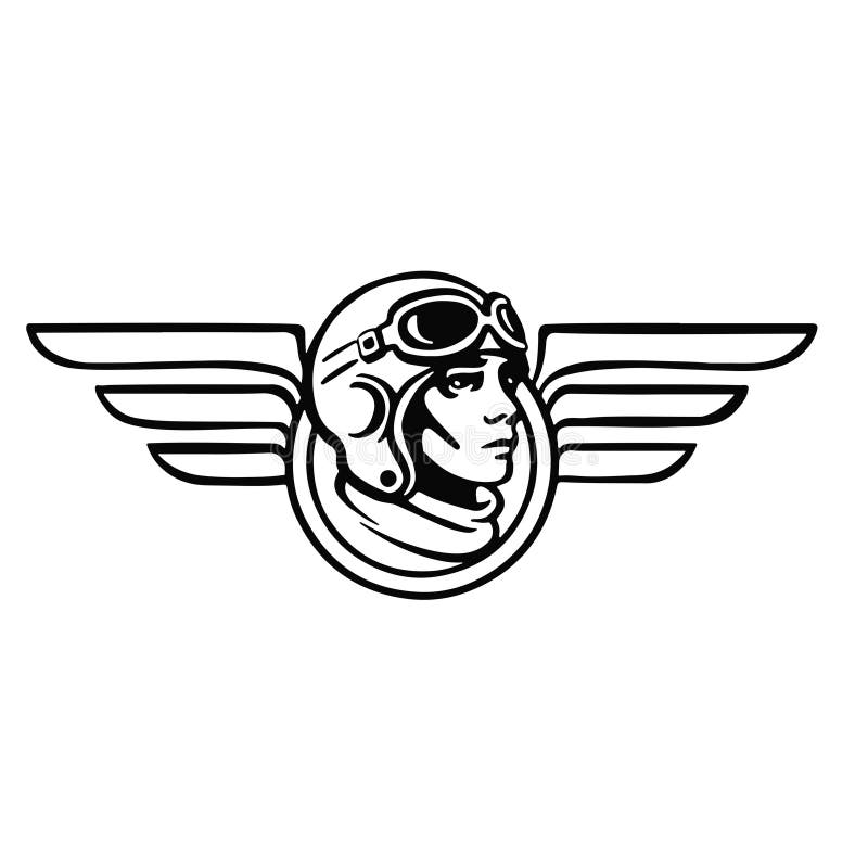 Linear Monochrome Icon Aviator Pilot Vector Simple Stock Illustration ...