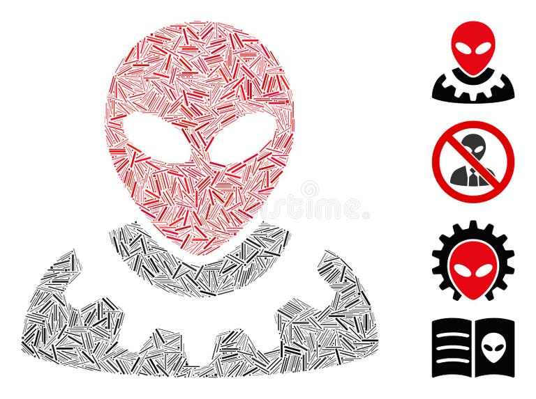 Line Alien Engineer Icon Vector Mosaic Stock Illustration ...