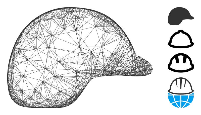 Linear Motorcycle Helmet Vector Mesh Stock Vector - Illustration of ...