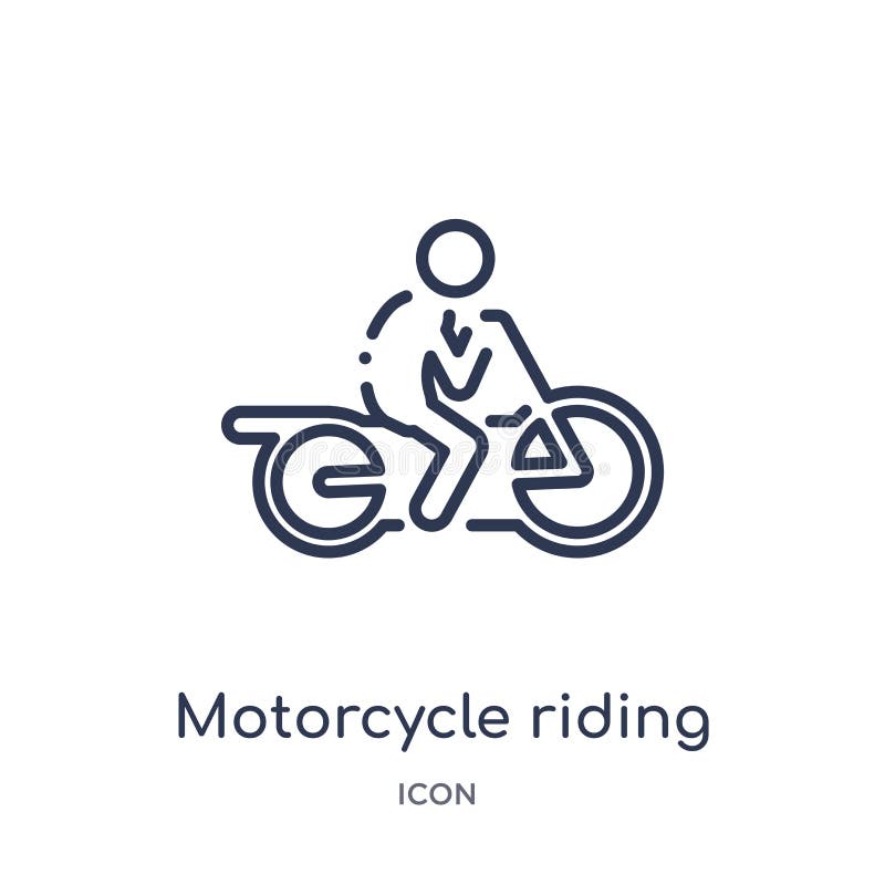 Linear Motorcycle Riding Icon from Activity and Hobbies Outline ...