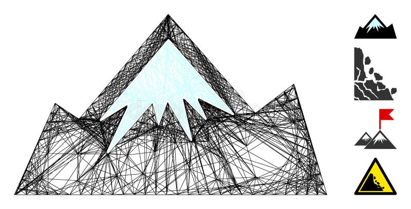 Linear Mountain Vector Mesh Stock Vector - Illustration of concept ...