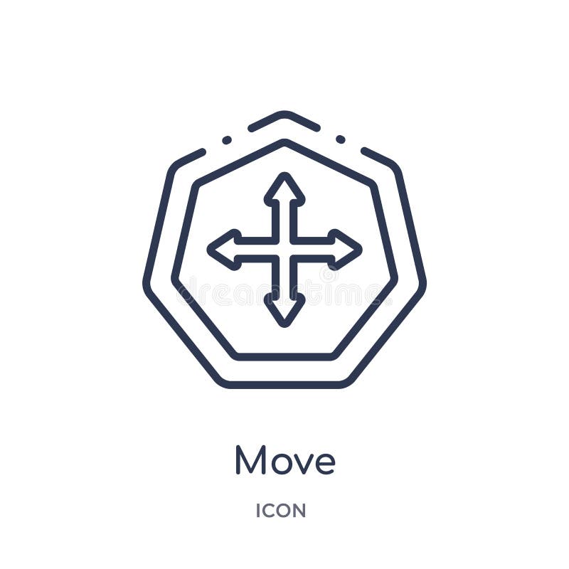 Linear Move Icon from Arrows Outline Collection. Thin Line Move Vector ...