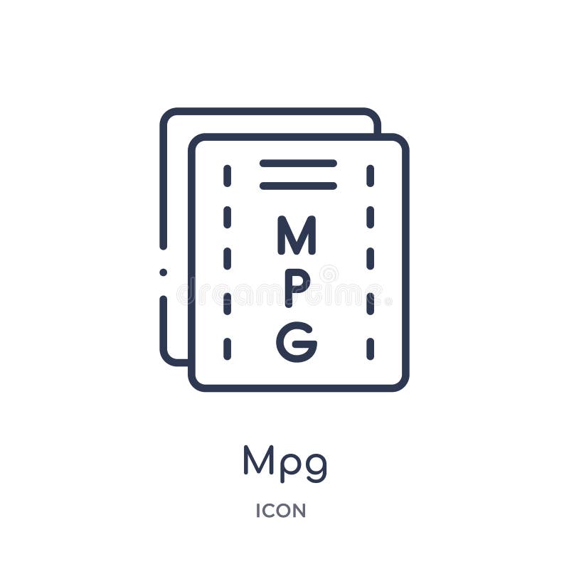Linear Mpg Icon from File Type Outline Collection. Thin Line Mpg Vector ...