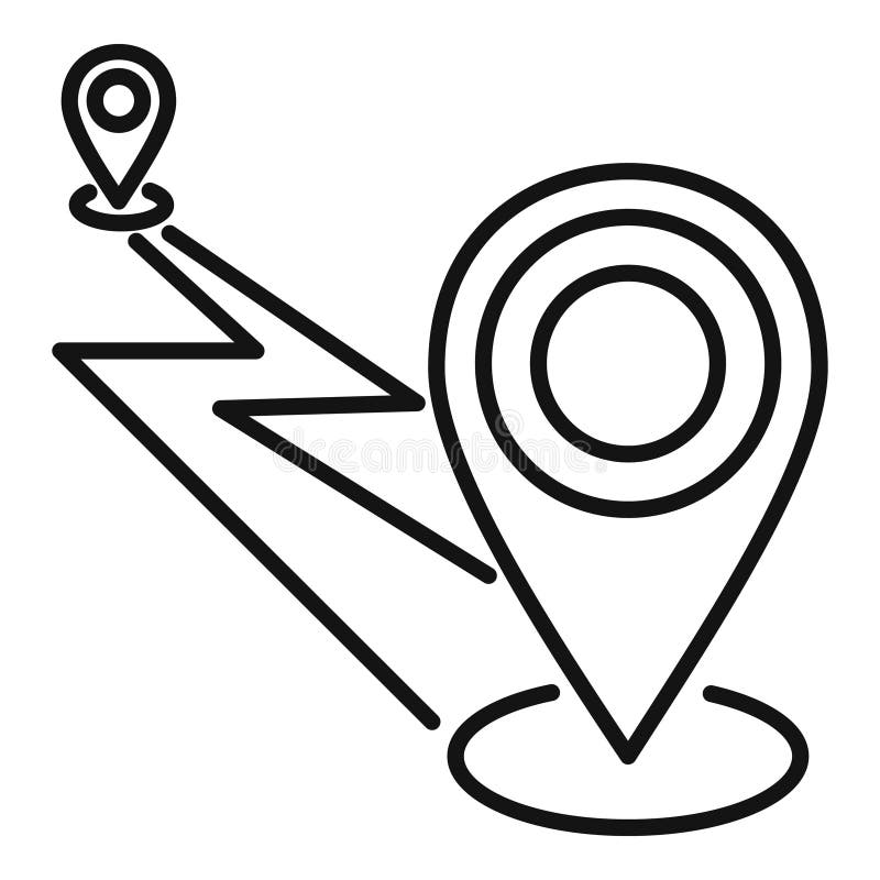 Linear Navigation Pins and Route Concept Stock Illustration ...