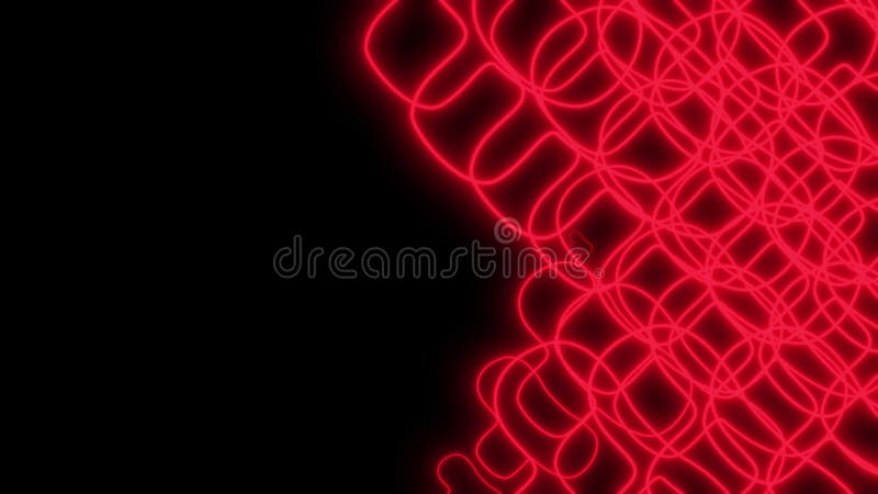Linear Neon Chain Links with a Red Glow on a Black Screen Stock Video ...