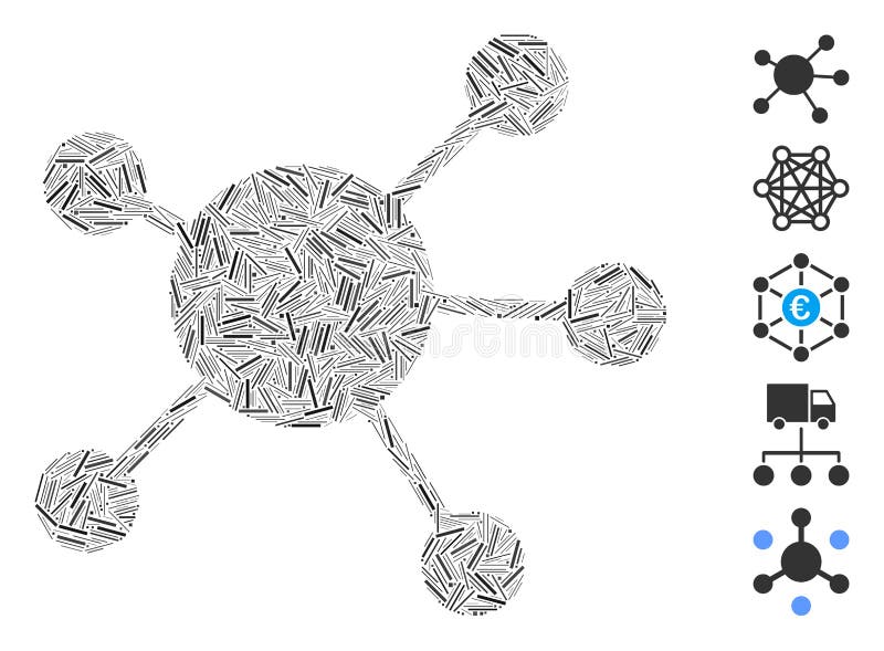 Linear Network Links Icon Vector Mosaic Stock Illustration ...