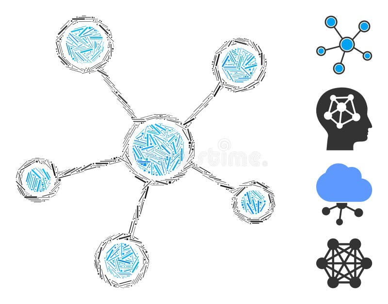 Linear Network Links Icon Vector Mosaic Stock Illustration ...