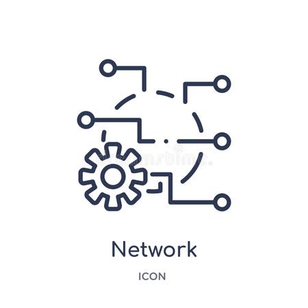 Linear Network Optimization Icon from Internet Security and Networking Outline Collection. Thin ...