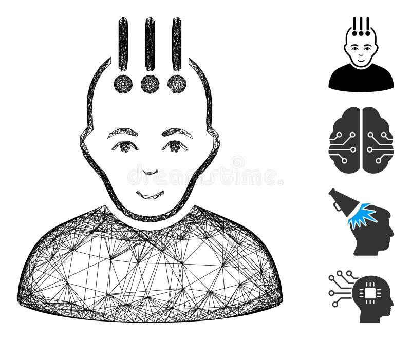 Linear Neural Interface Vector Mesh Stock Vector - Illustration of ...