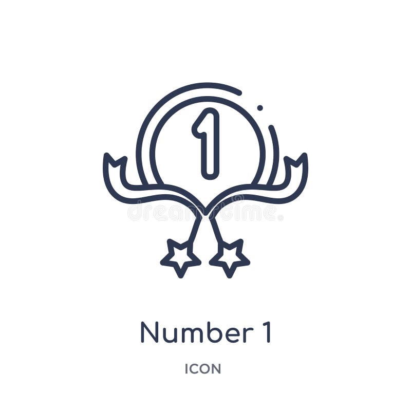 Linear Number 1 Icon from Customer Service Outline Collection. Thin ...