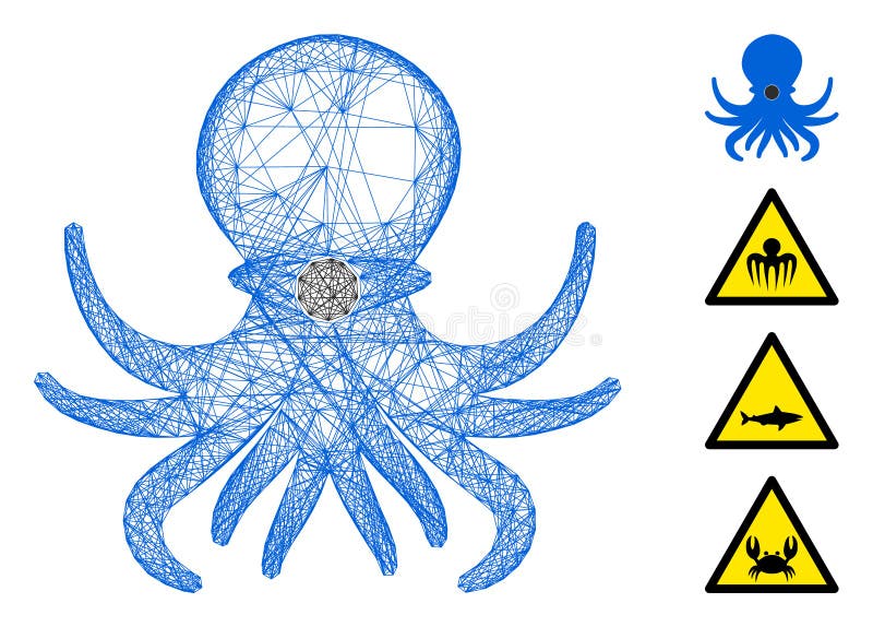 Linear Octopus Vector Mesh stock illustration. Illustration of grid ...