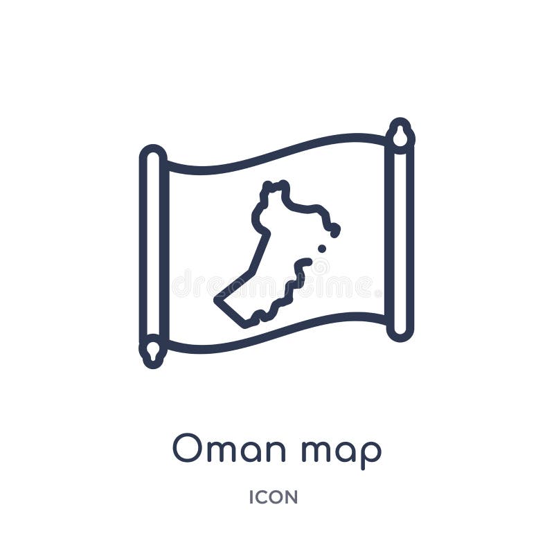 Linear Oman Map Icon from Countrymaps Outline Collection. Thin Line ...