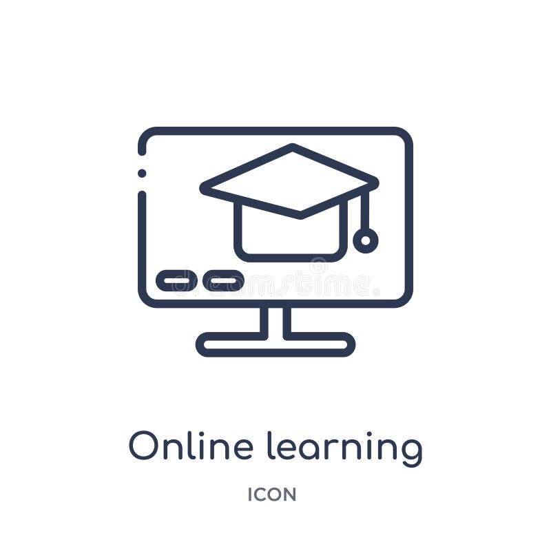 Linear Online Learning Icon from Future Technology Outline Collection ...