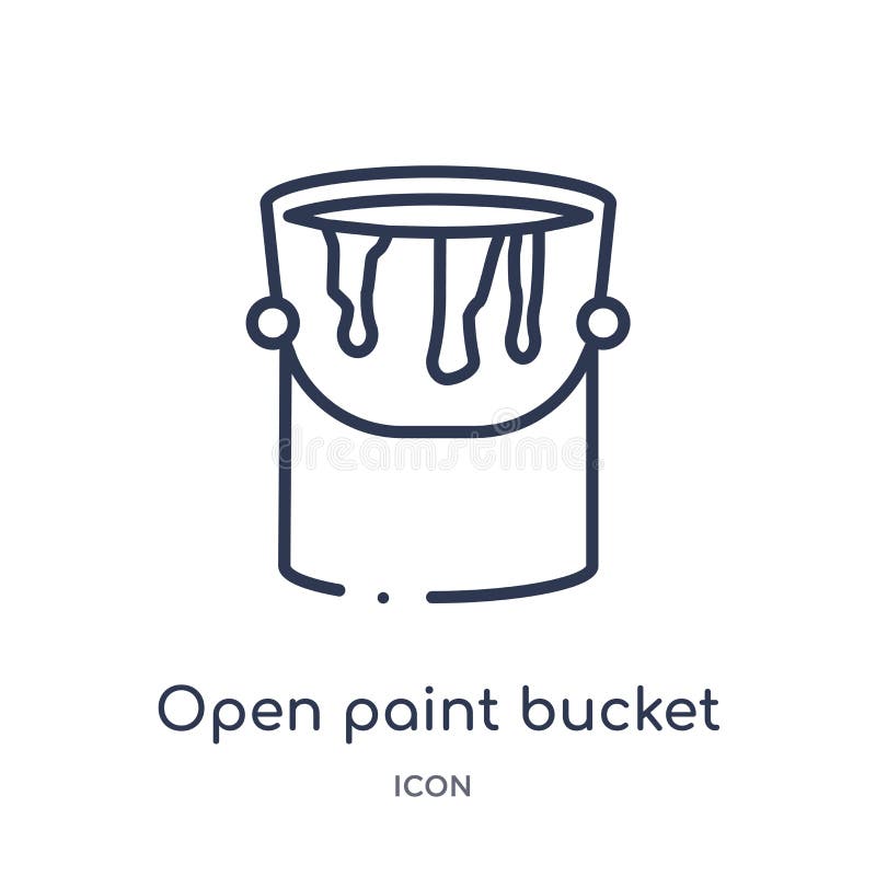 Linear Open Paint Bucket Icon from Construction Tools Outline ...