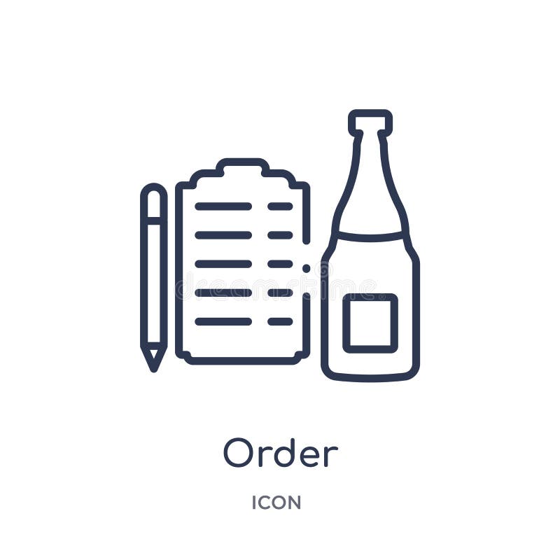 Linear Order Icon from Alcohol Outline Collection. Thin Line Order ...