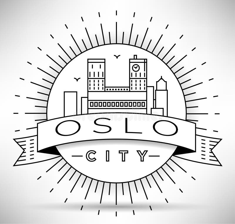Linear Oslo City Silhouette with Typographic Design Stock Vector ...