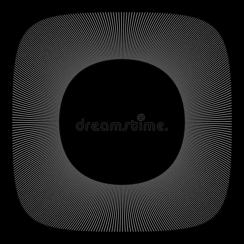 Linear Oval Ring for Design Project on Black - Vector Illustration ...