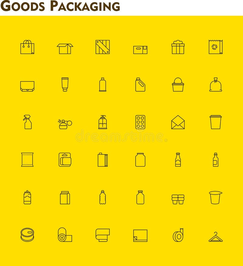 Linear packaging icon set stock vector. Illustration of product - 51744315