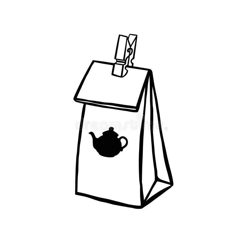 Linear Packaging with Tea, Outline of the Package. Stock Vector ...