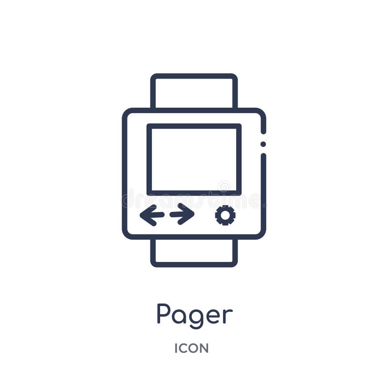 Linear Pager Icon from Comunation Outline Collection. Thin Line Pager ...