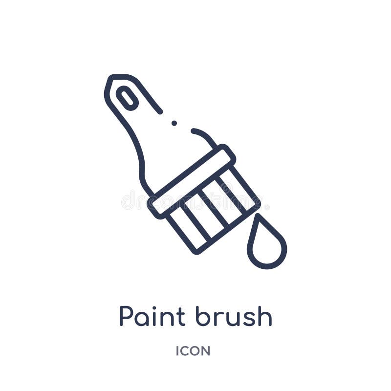Linear Paint Brush Icon from Construction Tools Outline Collection ... Linear Paint Brush Icon from Construction Tools Outline Collection ...