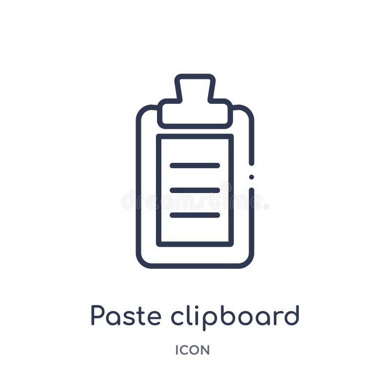 Linear Paste Clipboard Icon from Geometry Outline Collection. Thin Line ...