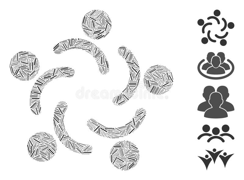 Linear People Unity Icon Vector Mosaic Stock Illustration ...