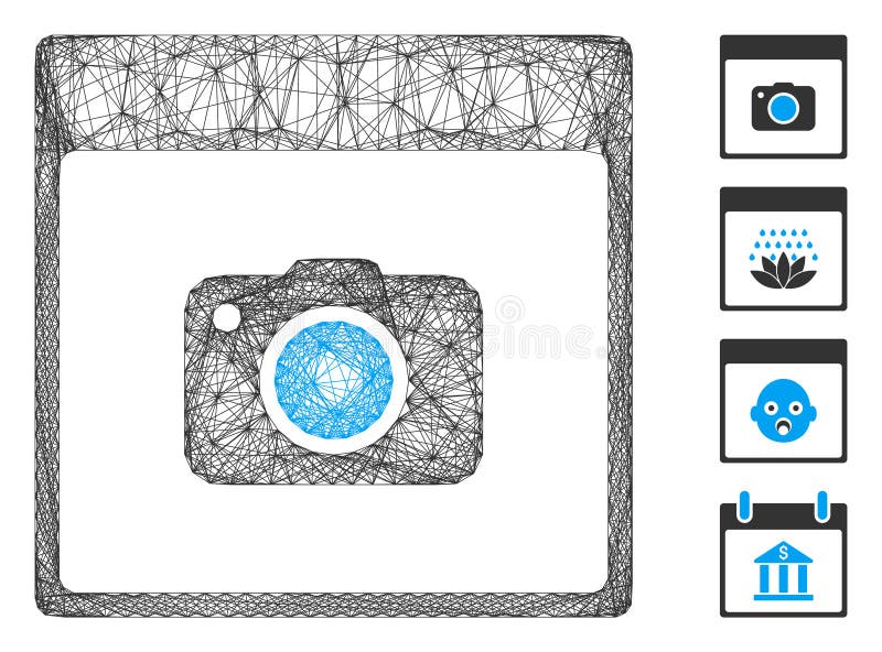 Linear Photo Camera Calendar Page Vector Mesh Stock Vector ...