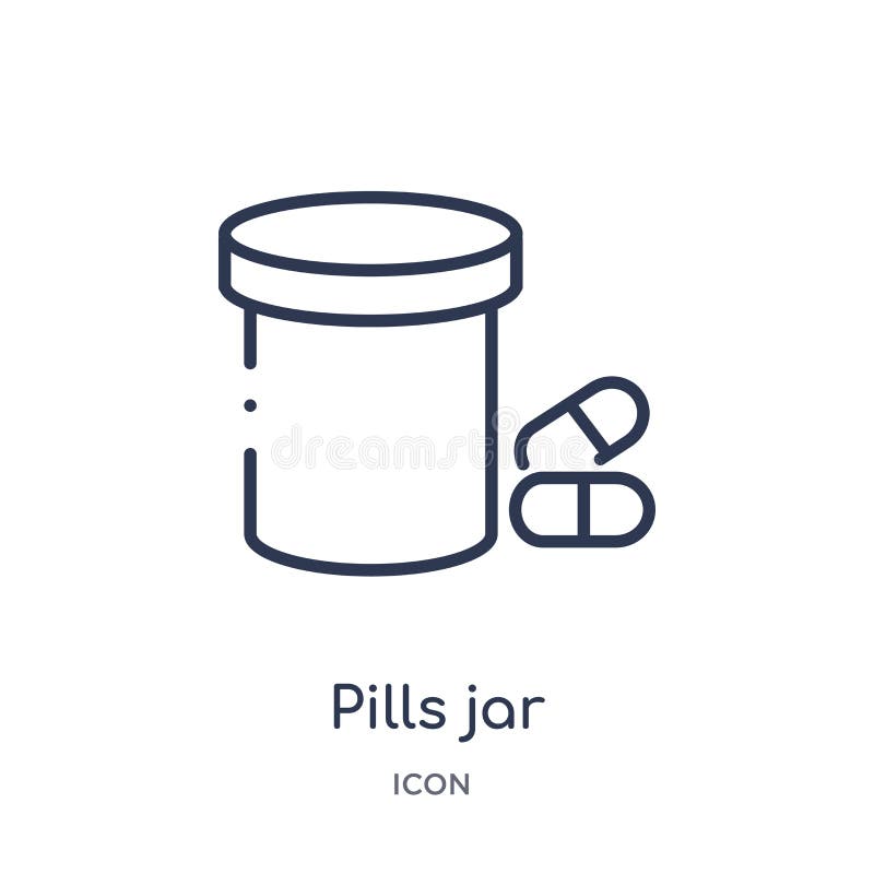 Linear Pills Jar Icon From Medical Outline Collection Thin Line Pills