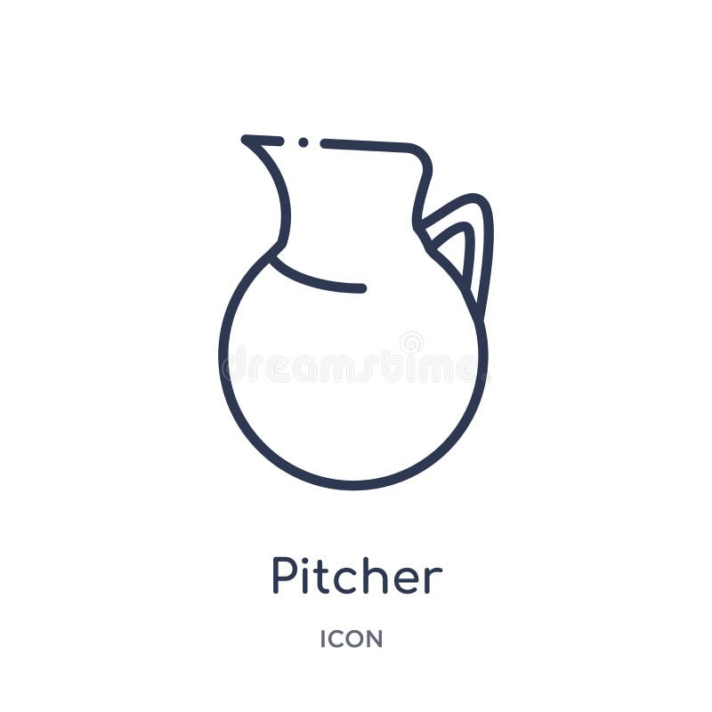 Linear Pitcher Icon from Kitchen Outline Collection. Thin Line Pitcher ...