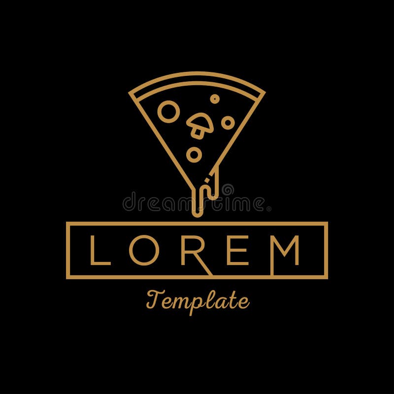 Linear Pizza Sign Vector Design Stock Vector - Illustration of mono ...