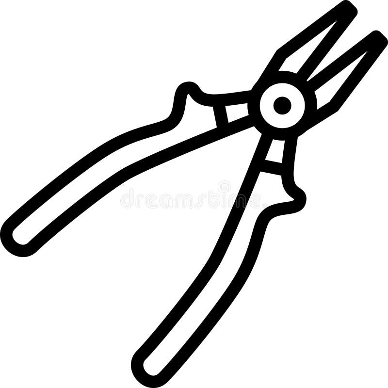 Linear Pliers Icon As an Editable Outline for Your Design Stock Vector ...
